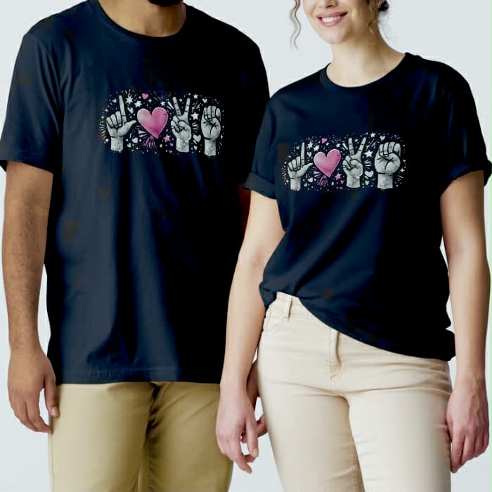[PRE ORDER] LOVE in ASL - Unisex Crew Neck T-Shirt – James Jr & Jimmy Show